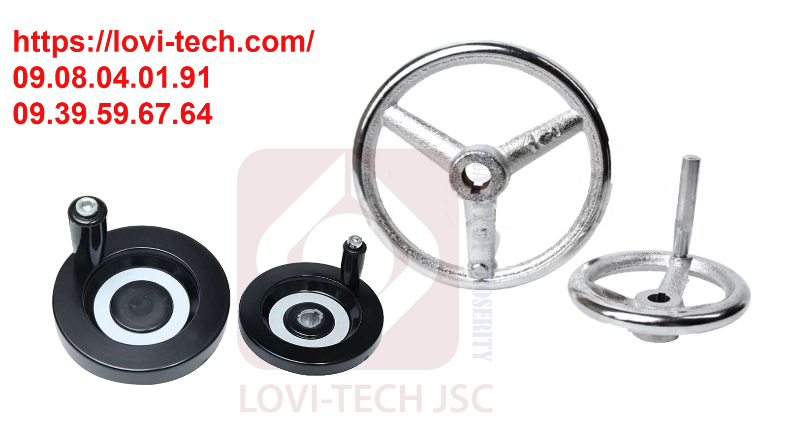 Tay quay tròn trục máy bằng nhựa và gang - LOVI-TECH JSC